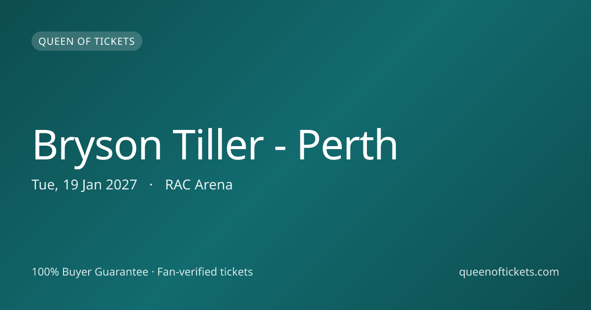 Bryson Tiller - Perth — Perth — Tue, 19 Jan 2027 | Queen of Tickets